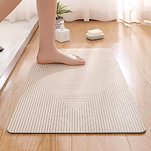 Super Absorbent, Fast Drying Diatomite Earth Bath Mat - Non-Slip, Ultimate Bathroom Floor Safety, Quick Clean Shower Mat, Ideal for Bathrooms, Kitchens & Showers, 32 x 20 inches