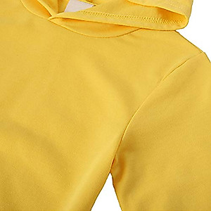 amropi Boy's Tracksuit Pullover Hoodie Jogging Pants Set 2 Pieces Sweatsuit (Yellow,8-9Years)