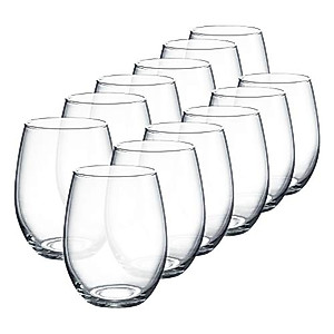Luminarc Perfection Stemless Wine Glass (Set of 12), 15 oz, Clear - N0056