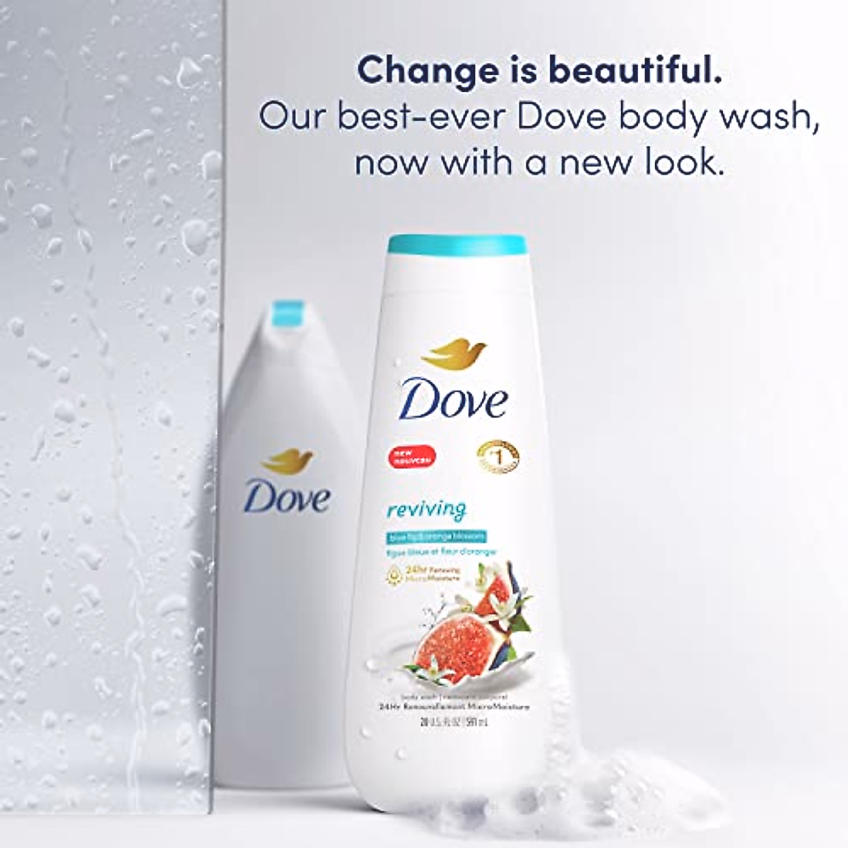 Dove Body Wash Reviving Blue Fig & Orange Blossom for Renewed, Healthy Looking Skin Gentle Skin Cleanser with 24hr Renewing MicroMoisture 20 oz