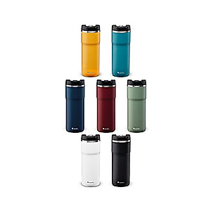 Aladdin Barista Java Thermavac Leak-Lock Stainless Steel Thermos Travel Mug for Hot Drinks 0.47L Navy Blue – Keeps Hot for 4 Hours - BPA-Free Reusable Coffee Cups - Leakproof - Dishwasher Safe