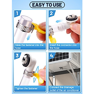 10ft Air Conditioner Drain Hose, 3/5 inch Portable AC Drain Hose Connector, Replacement for Universal Mini-Split Unit and Window Air Conditioner Unit Parts