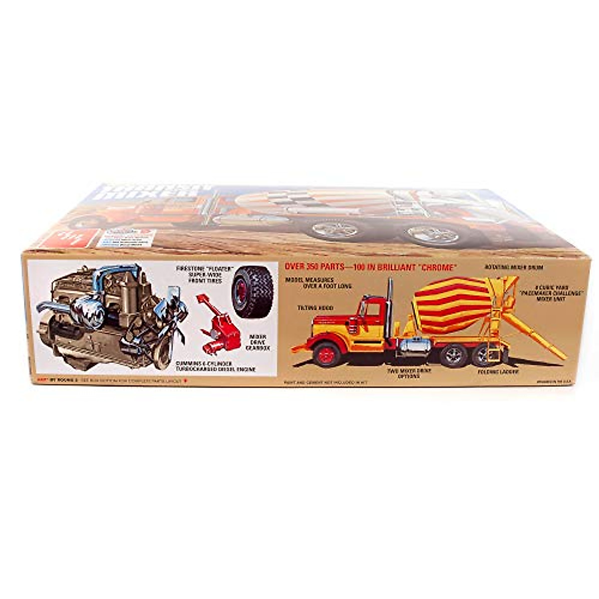 Round 2 Unknown AMT Kenworth/Challenge Transit Cement Mixer 1:25 Scale Model Kit (AMT1215)