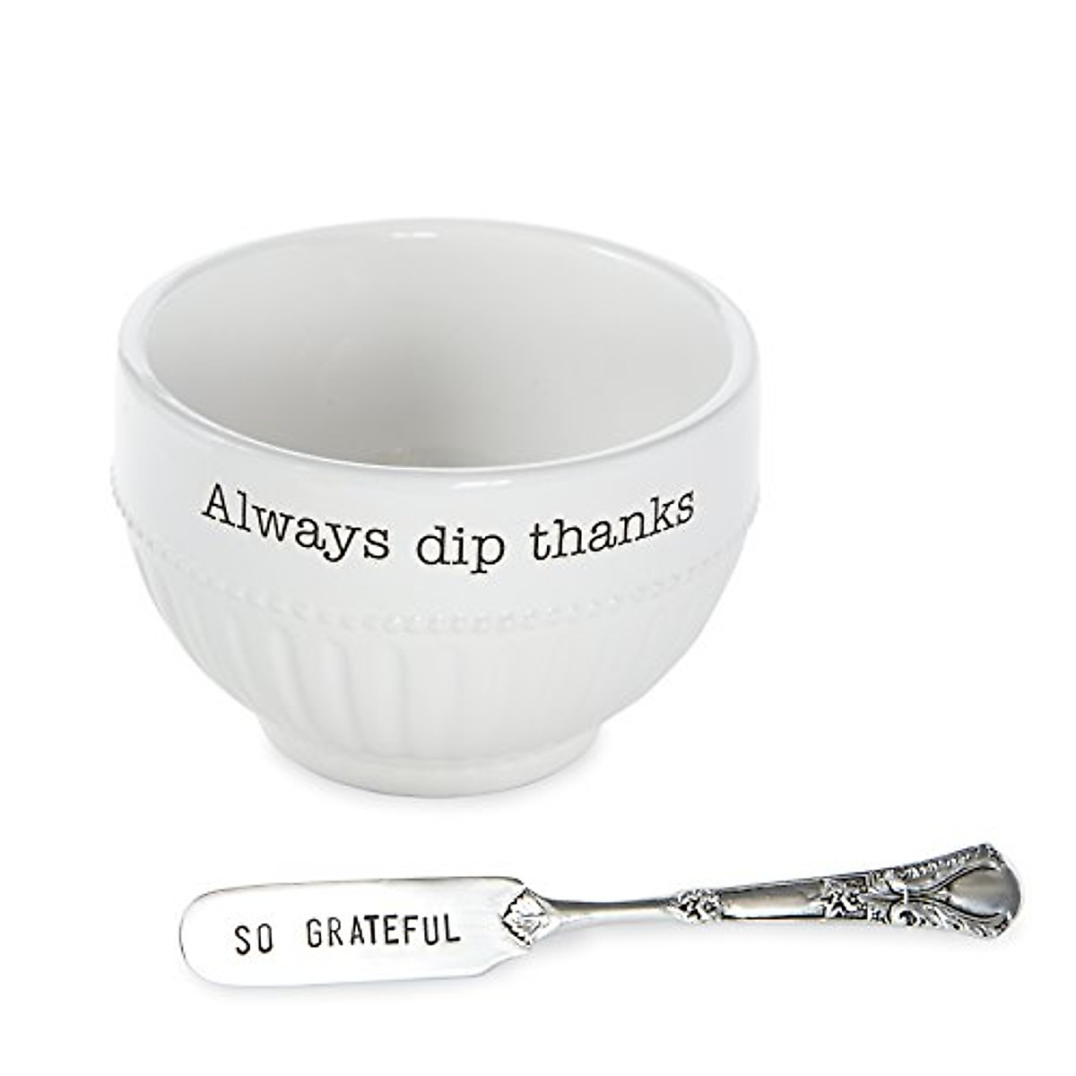 Mud Pie Thanksgiving Dip Cup Set, White