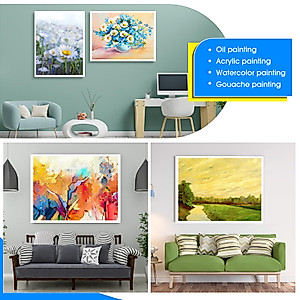 Sherr 3 Pcs 48 x 36 Inch Large Canvas for Painting Cotton Stretched Canvas Blank White Canvases Triple Primed Painting Canvas Profile Blank Canvases for Watercolor Acrylics Oil Painting