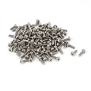 uxcell PM2 x 6mm Metal Phillips Notebook Laptop Computer Screw Silver Tone 100pcs