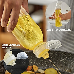 WAYDA Condiment Squeeze Bottles,6 Pack Squeeze Bottles for Sauces, Ketchup Salad Dressing Container, 17oz Plastic Bottles with Squeeze Top for Liquids, BBQ Sauce, Oil