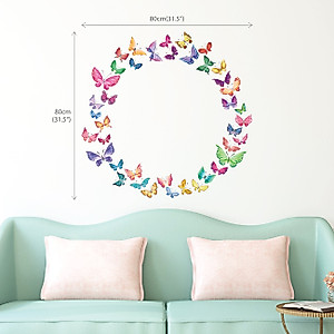 DECOWALL DS-8022 Watercolour Butterflies Kids Wall Stickers Wall Decals Peel and Stick Removable Wall Stickers for Kids Nursery Bedroom Living Room (Small) d?cor