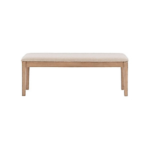 Linon Miles Wood Dining Bench in Natural Brown