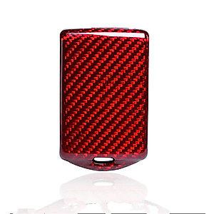 M.JVisun Genuine Carbon Fiber Key Fob Cover for Volvo C30 S60 S80 S90 S901 V70 V90 Cross V90CC XC40 XC60 XC70 XC90 Smart Car Remote Key Fob Case for Men Women - for Plastic Key Fob - Red