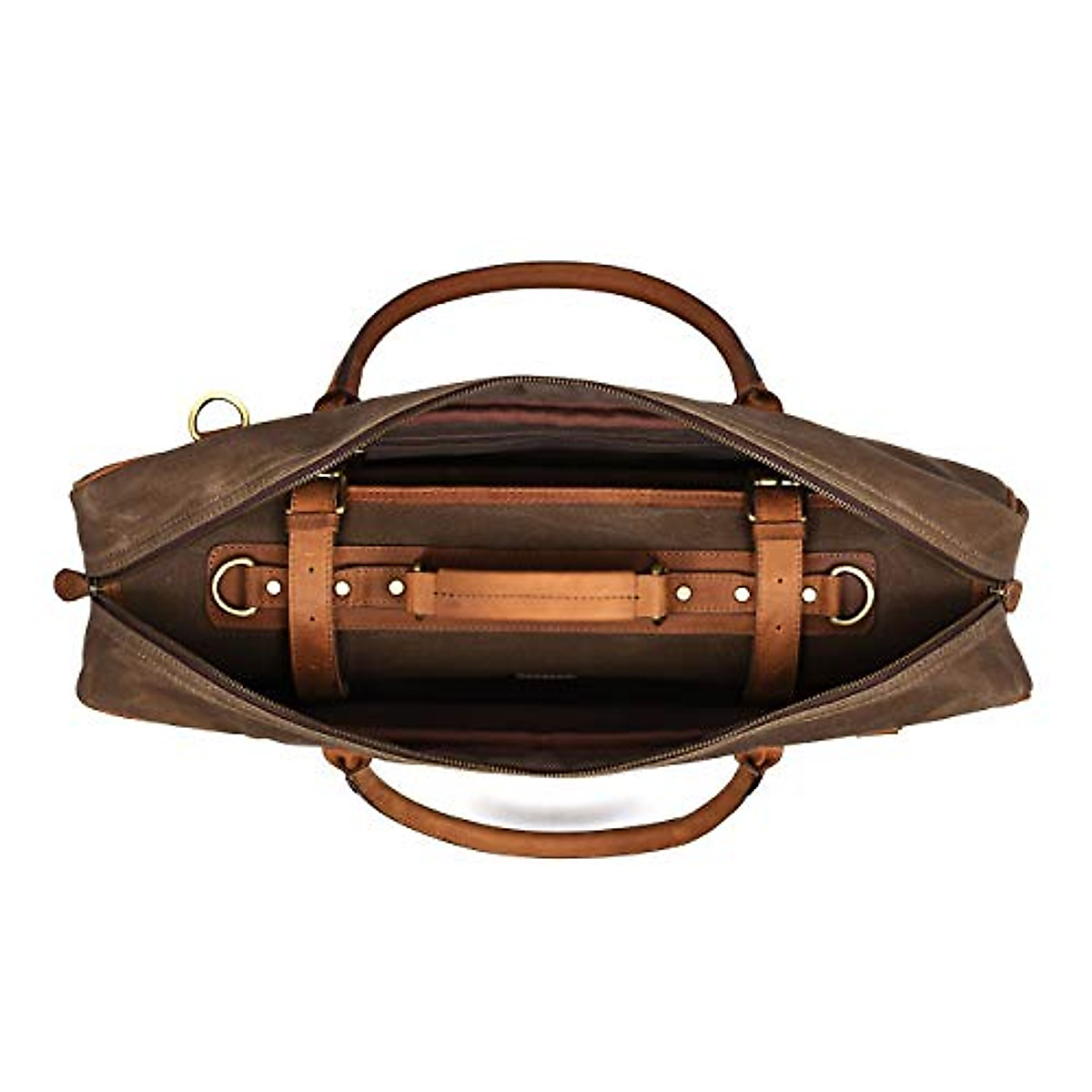 Aaron Leather Goods Leather Knife Roll With Storage Bag, Elastic and Expandable 10 Pockets, Adjustable/Detachable Shoulder Strap, Travel-Friendly Chef Knife Case (Green, Canvas)