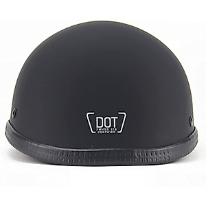 CXKS Motorcycle Half Helmet Motorcycle Helmet Skull Cap for Men Women Ultra-Thin Beanie hat, Scooter Moped Street Cruiser Jet Style DOT Certified Helmet (55-63CM) Matte black, Large