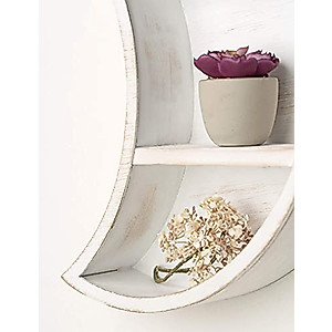 Moon Shelf for Crystals - Crystal Shelf Display and Crystal Holder - Crystal Display Shelf - White Crescent Moon Shaped Shelf - Boho Nursery Decor - Nursery Shelves for Bedroom, Kids Room, Baby Room