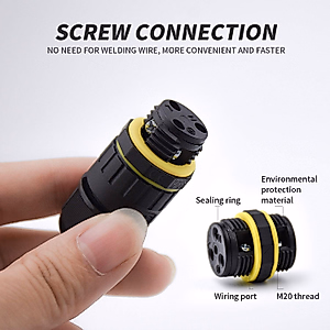 Junction Box Outdoor Waterproof Cable Connector, M20, IP68, Used for Maintenance and Power Expansion. Suitable for 5-core Cables (5mm-12mm)