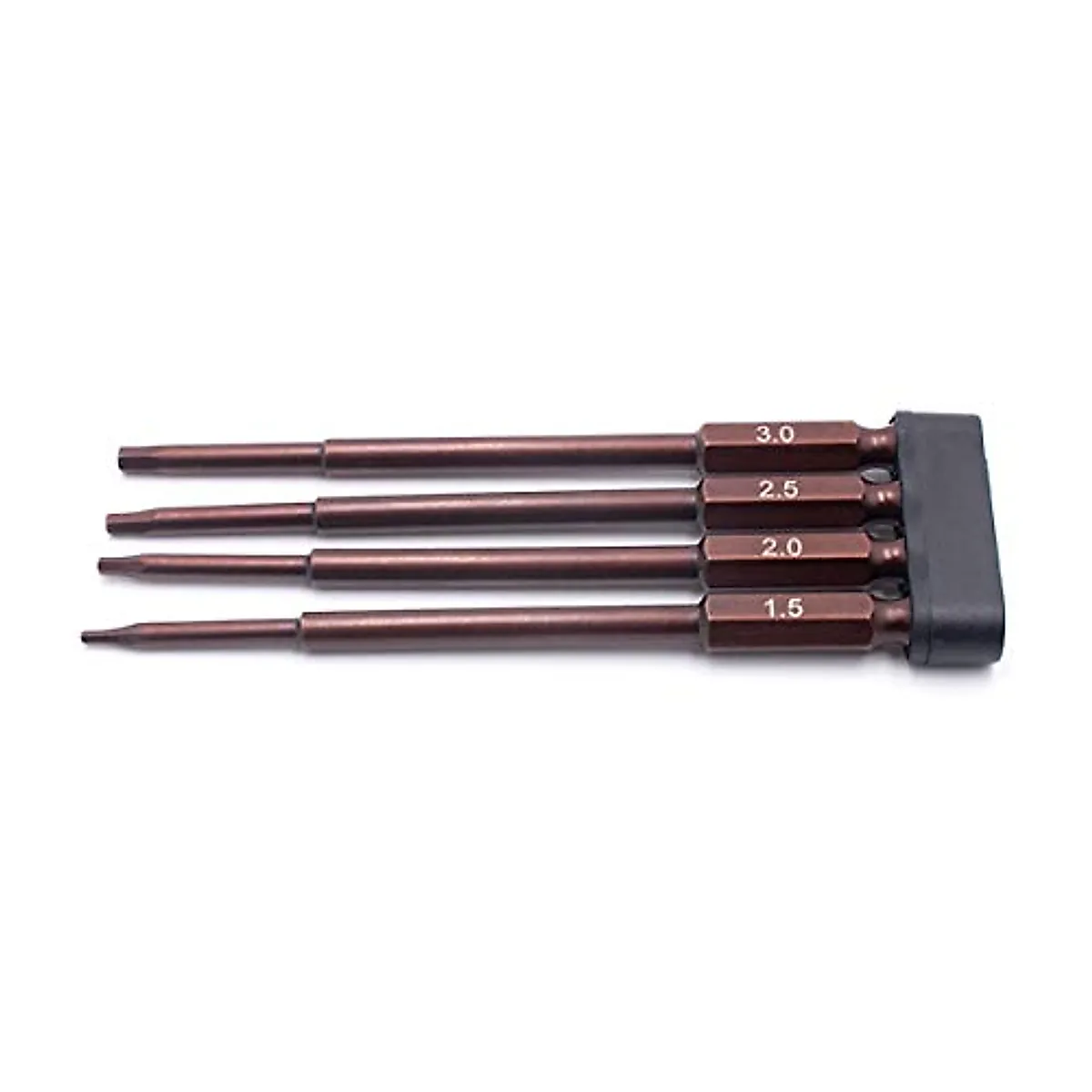 LCX Racing 4pc 1/4" Metric Hex Bit Set, Electric Screwgun, Power Drill RC Hobby RC Model RC Truck (1.5 2.0 2.5 3.0mm)