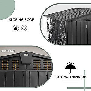 Domi Outdoor Storage Shed 8.2' x 6.2', Metal Steel Utility Tool Shed Storage House with Double Lockable Doors & Air Vent for Backyard Garden Patio Lawn