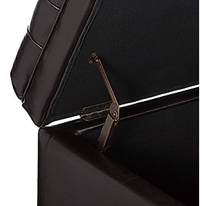 Christopher Knight Home Hastings Tufted Leather Storage Ottoman, Espresso