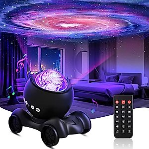 ENOKIK Galaxy Projector, Star Projector Built-in Bluetooth Speaker, Night Light Projector for Kids Adults, Aurora Projector for Home Decor/Relaxation/Party/Music/Gift (Black)