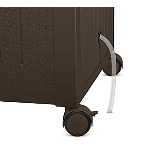 Suncast Resin 77 Quart Wicker-Look Outdoor Patio Cooler with Wheels, Dark Brown