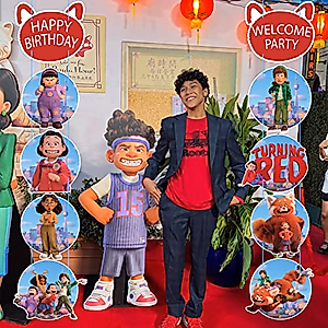 Turning Red Party Supplies - 10pcs Turning Red Party Door Sign for Turning Red Party Decorations, Turning Red Party Favors for Both Indoor Outdoor Decor, partyhome-yxz007