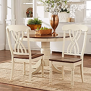 Inspire Q Mackenzie Country Style Two-Tone Dining Chairs (Set of 2) by Classic Slat Back Antique White