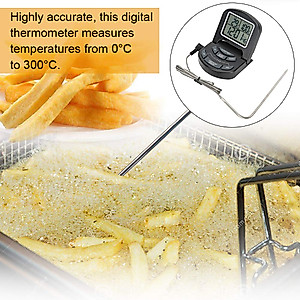 Okuyonic Probe Digital Durable Highly Accurate Cooking Timer Kitchen for Home, Digital Meat Food Thermometer, Kitchen Cooking Thermometer with Timer for Cooking