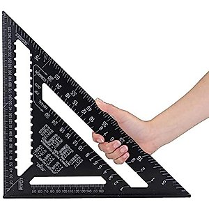 12inch Rafter Square Carpenter Square Aluminum Square Layout Tool with Black Oxide Finish