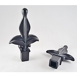 Retrospec Creations 10 Each for (1/2 OR 1-INCH) Plastic Iron Fence Tops 1-60-10 Fleur DE LIS Black
