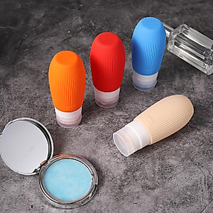 DEPOZA 3.4oz TSA-Approved Squeezable Silicone Travel Bottles - Leak-Proof, BPA-Free Containers for Shampoo, Conditioner, Lotion (4-Pack/Colorful)