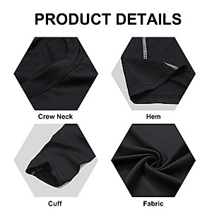 Sanke, 3 Pack Mens Compression Shirt Long Sleeve UV Protection Cooling Dry Fit Shirts Workout Baseball Undershirt, 3 Pack: White, Large