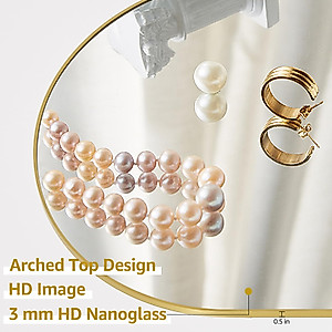 NISHCON Arched Full Length Mirror 64"x21", Gold Frame Floor Mirror with Stand, Free Standing Wall Mounted Leaning Mirror, Full Body Mirror for Bedroom Living Room Vanity Entryway Dressing