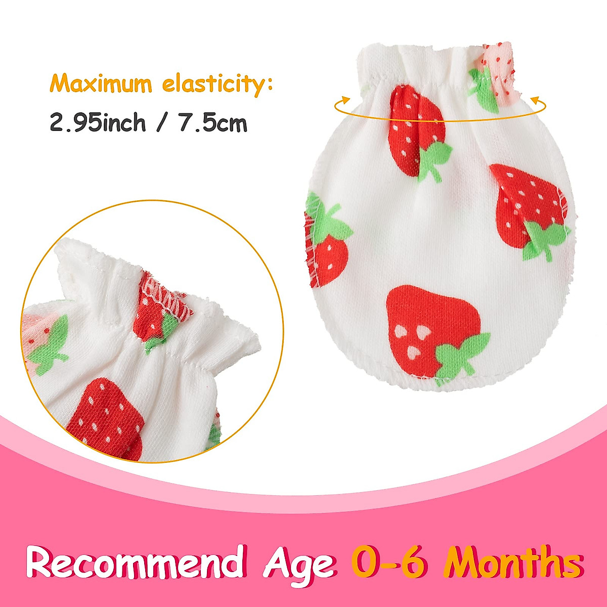 60 Pairs Newborn Baby Gloves Infant No Scratch Elastic Wrist Infant Soft Gloves Baby Mittens for 0-6 Months Baby Girls Boys (Fresh Style)