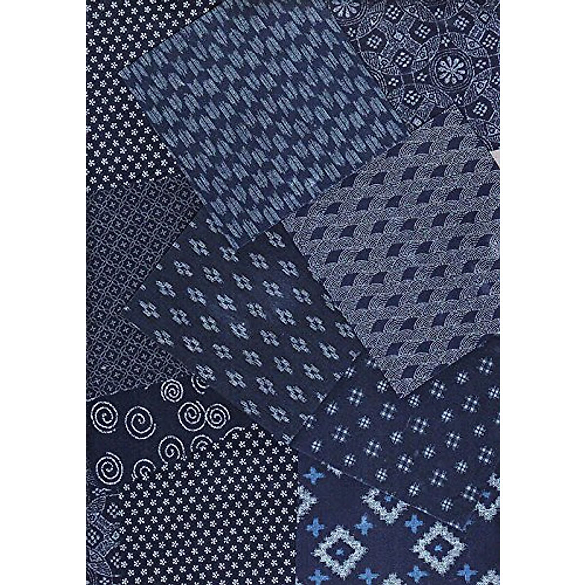 Japanese Asian Quilting Fabric - Japanese Traditional Indigo - 6" Charm Pack Squares