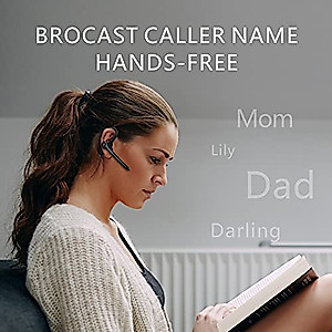 Loluka Wireless Bluetooth Earpiece for Cell Phone Noise Canceling Microphone Headset 48Hrs Playtime V5.0 Heeds-Free Wireless Earphones for Truck Office Business Driving Meeting