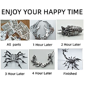 3D Metal Puzzles for Adults, Scorpion King DIY Model Kit Toys - 3D Jigsaw Puzzle Stainless Steel Hand Assembled Detachable Model, Home Decoration Art Craft Gifts Desk Ornaments Toy for Teens & Adult