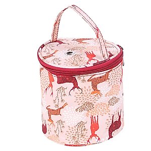 Knitting Storage Bag, Small Yarn Organizer Portable Crochet Bags Tote Mini Drum Crocheting Hooks Set Case Sewing Suppliers Basket Zipper Closure Store Skein Ball Short Needles Mother Gift Beginner