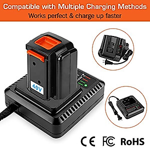 Lipop 3.0Ah Replacement Battery for Black and Decker 40V Lithium Battery Compatible with Black+Decker 36V/40V Max Cordless Power Tools LBX2040 LBXR36 LBXR2036 LST540 LCS1240 LBX1540 LST136W