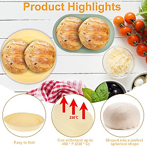 esidianzi 2Pcs Bread Proofing Basket Silicone Oval Dough Proofing Bowl Foldable Round Bread Dough Fermentation Container Reusable Heat Resistance Dough Proofing Trays for Home Kitchen(as Shown)