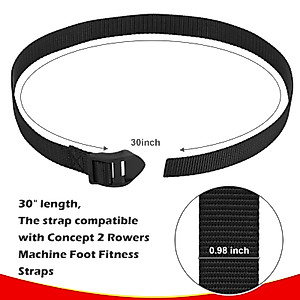 Rowing Machine Feet Straps for Concept 2 Rower - Foot Strap Replacement, Compatible with Models D & E - 2 Pack