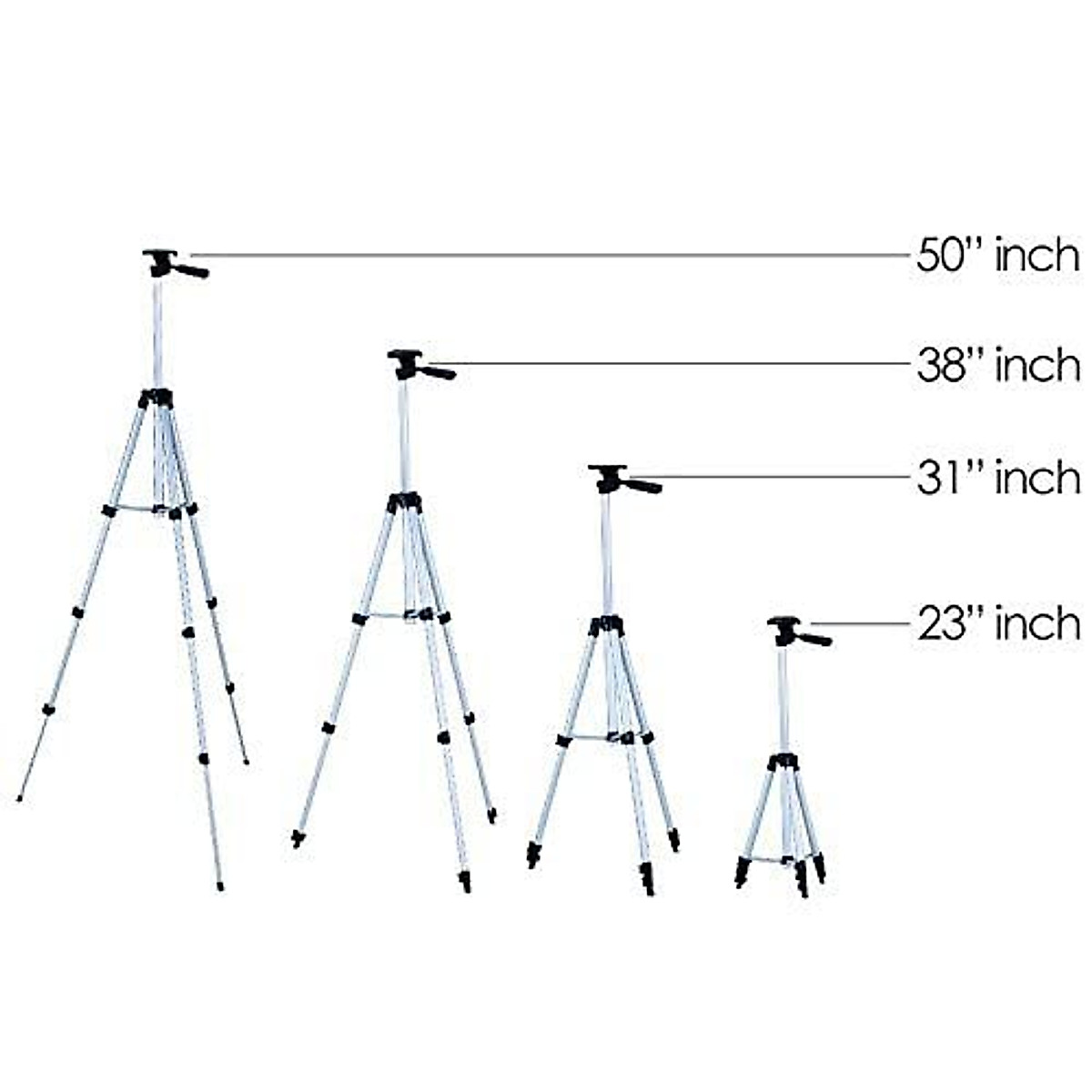 50" Aluminum Camera Tripod with Built in Bubble Level Indicator for All GoPro HERO Cameras + Tripod Mount & an eCostConnection Microfiber Cloth