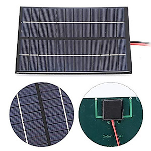 Alomejor Solar Panel 2W 12V Polycrystalline Silicon DIY Portable High Efficiency Solar Module with Clip for Outdoor Emergency Charging