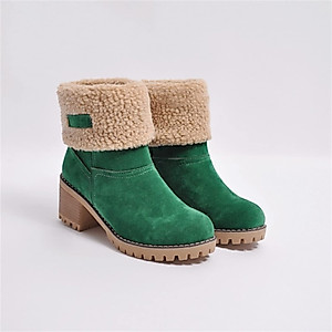 Lausiuoe Winter Boots For Women 2022 Trendy Womens Snow Boots Winter Shoes for Women Fur Lining Warm Booties Casual Fashion Trendy Outdoor Comfortable Fuzzy Shoes 2022