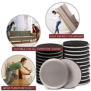 Furniture Sliders, 20pcs-3 1/2” Felt Furniture Sliders for Carpet, Furniture Pads Hardwoods Floors, Heavy Furniture Movers Sliders, Reusable Furniture Moving Pads, Floor Protectors for Carpet