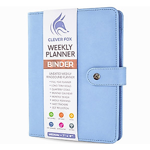 Clever Fox Weekly Planner Binder – Goal Setting Planner for Time Management & Weekly Tasks – Work & Life Organizer with To Do List & Habit Tracker – Undated, 7″ x 9″ Hardcover (Periwinkle)