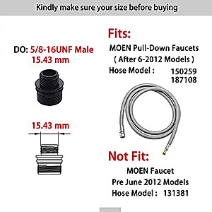 UMIRIO Kitchen Faucet Head Replacement Part Pull Down Universal Kitchen Nozzle Sink Faucet Hose Sprayer Replacement Water Faucet Kitchen Tap Spout Female Male,Chrome，2 Function