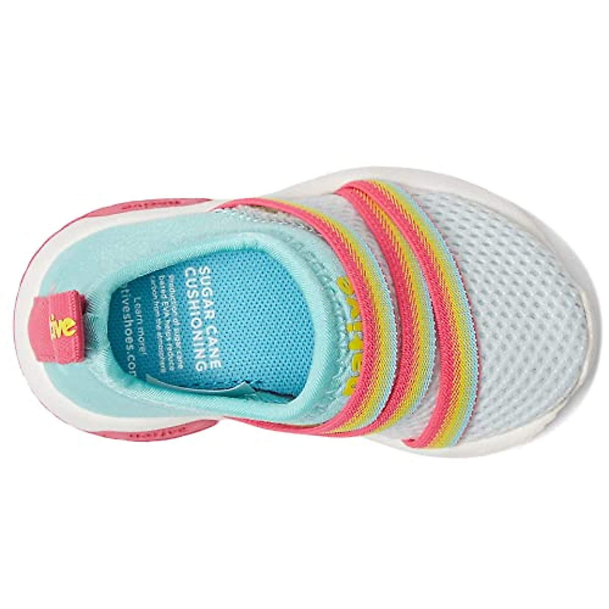 Native Shoes Kids Pheonix Sugarlite Sneakers for Toddler - Man-Made Upper with Cushioned Insole, Slide Closure, and OutsoleSherbert Blue/Shell White/Hollywood Pink 10 Toddler M