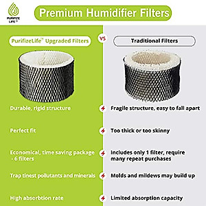 PURIFIZE LIFE Premium Replacement Wick Filter for Holmes Humidifier HWF62, HWF62S HWF62D Filter A and Other Sunbeam Cool Mist Models (3 Pack)