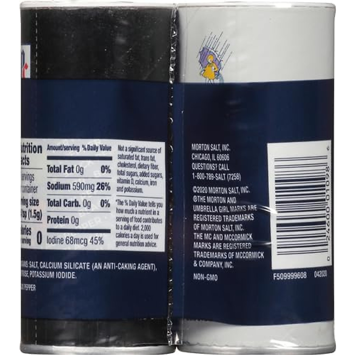 Morton McCormick Iodized Salt & Pepper, Shaker Set, 5.25 Ounce