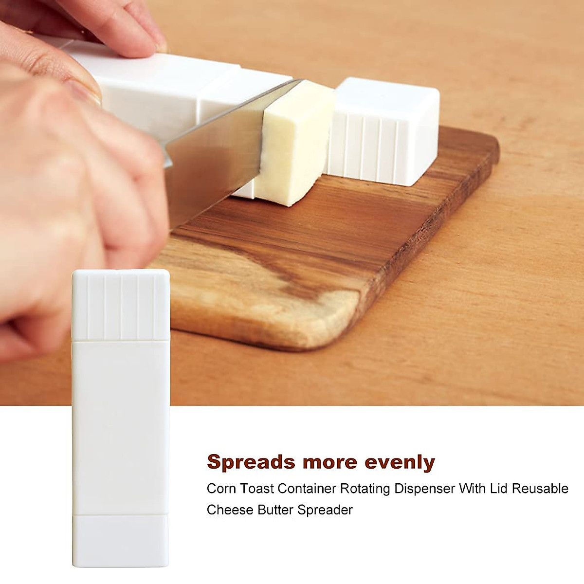 Butter Spreader Dispenser,Butter Stick Holder Spreader Rotating Butter Dish Dispenser with Lid,Butter Evenly On Pancakes, Waffles, Bagels, and Toast Dispenser Ensures Freshness