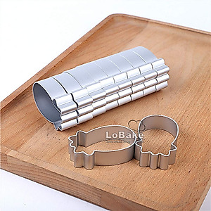 LoBake Pineapple shape Aluminium Press Cookie Cutter with Handle Stamp Metal Biscuit Mold Fondant Presser for Baking Set